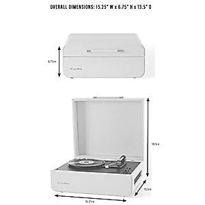 Crosley CR6255A-FG Mercury Vintage 3-Speed Bluetooth in/Out Turntable with Built-in Speakers, Forest Green