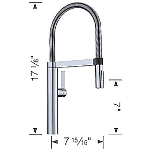 BLANCO, Satin Nickel 441332 CULINA Semi-Pro Kitchen Faucet with Magnetic Handspray, 2.2 GPM