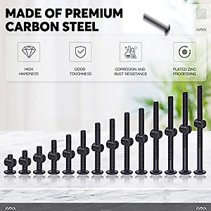 Rustark 25 Pcs M6x25mm Black Hex Socket Cap Screws Barrel Nuts Kit, Baby Bed Crib Screws Hardware Replacement Kit with One Free Hex Key for Crib Bed Cots Furniture