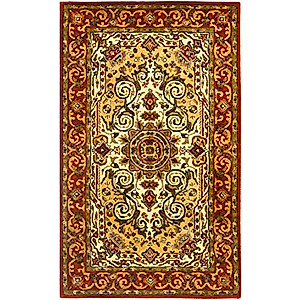 SAFAVIEH Persian Legend Collection Accent Rug - 3' x 5', Ivory & Rust, Handmade Traditional Wool, Ideal for High Traffic Areas in Entryway, Living Room, Bedroom (PL531A)