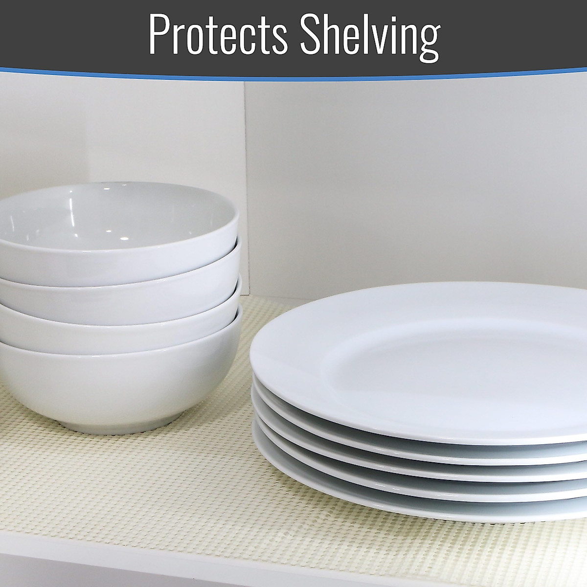 Handy Gourmet Non-Adhesive Cabinet, Drawer & Shelf Liners, Protects and Styles, Simple Installation, (4) Pre-Cut Sheets 10″ x 16″, Ribbed Texture, Beige