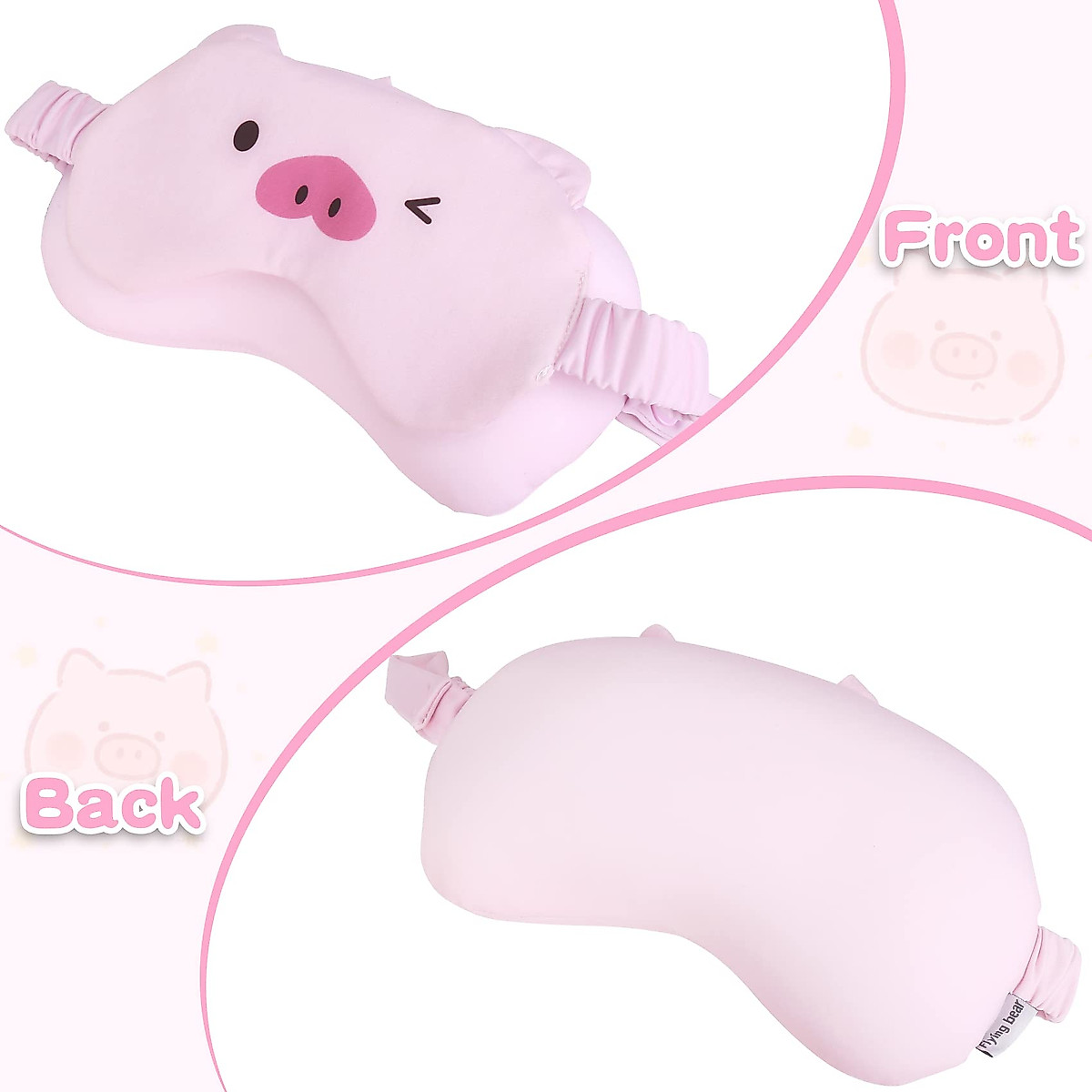 SSAWcasa 2 in 1 Travel Pillow and Eye Mask,Kids Adult Soft Plush Novelty Pillow Cushion Eye Mask Combo Supports The Head,Neck and Chin-for Airplane,Train,Car or Outdoor,Camping,Hiking (Pink)