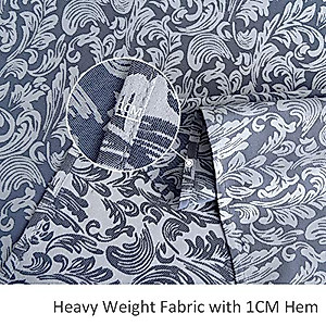 maxmill Jacquard Table Cloth Damask Pattern Spillproof Wrinkle Resistant Oil Proof Heavy Weight Soft Tablecloth for Kitchen Dinning Tabletop Outdoor Picnic Rectangle 52 x 70 Inch Stone Blue