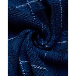 Vince Camuto Men's Pajama Set - 2 Piece Short Sleeve T-Shirt and Fleece Lounge Pants Pajamas for Men (S-XL), Size Medium, Navy/Denim Plaid