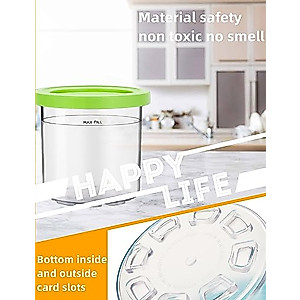 GOHOHOF Ice Cream Pint Containers for Ninja Creami Pints and Lids - 4 Pack Extra Replacement Pints for Ninja Creami NC301, NC300, CN301CO, CN305A NC301Series 7-in-1 Ice Cream Maker Colored Lids