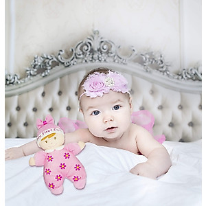 June Garden 9" My First Doll Sienna - Soft Plush Baby Doll with Rattle - Pink Outfit