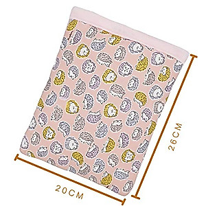 Handmade Sleeping Bag Pouch Hideout Cave for Hedgehog Guinea Pig Hamster Rat Ferret Hamster Squirrel and Other Small Animal Beds (Pink)