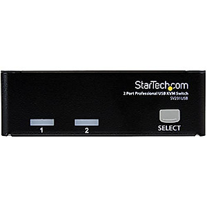StarTech.com 2 Port VGA USB KVM Switch - VGA KVM Switch - 1920x1440 - USB 2.0 - KVM Video Switch , TAA (SV231USB)