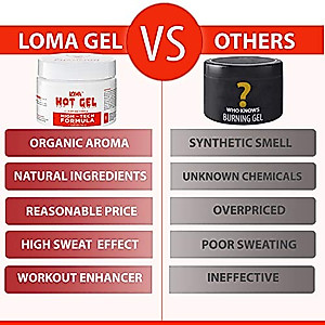 LOMA Hot Gel - Hot Cream - Premium Workout Enhancer for Women and Men with Aloe Vera Extract - Heating Cream (Original)