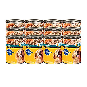 Pedigree Traditional Ground Dinner Chicken And Rice Dinner Canned Dog Food 13.2 Ounces (Pack Of 24)