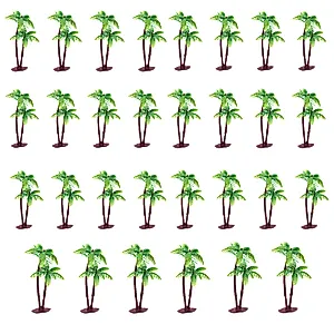 XHBTS 30 Pcs Coconut Palm Model Trees/Cake Topper - Charming Cupcake Topper Scenery Model Scenery Model for Cake Decorations or Building Model Landscape