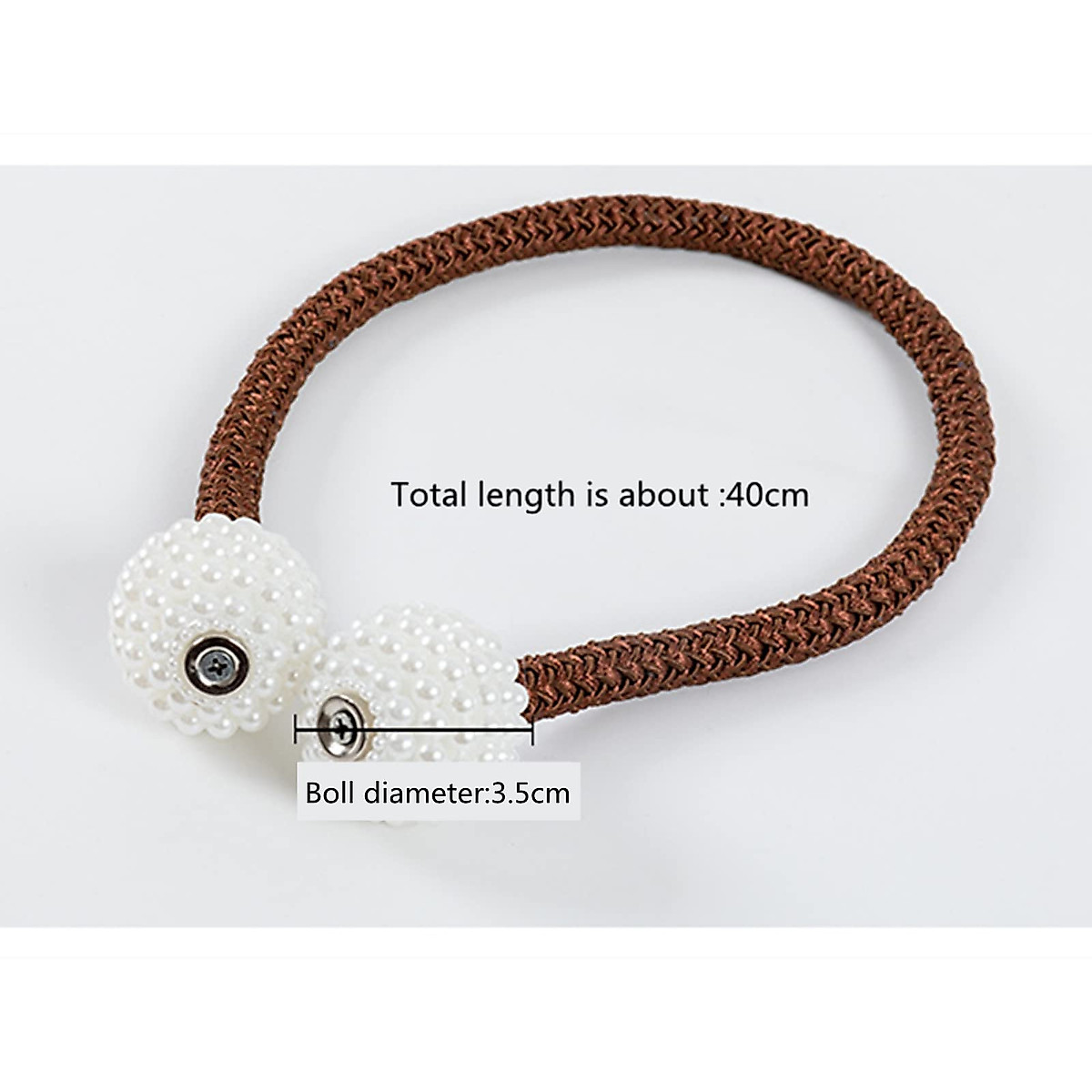 Magnetic Curtain Tiebacks Clips Curtain Buckles Holdbacks Binding Weaving Tie Band 2 Pieces for Home Office Decorative (Gold)