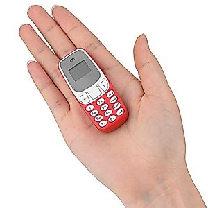 WESE BM10 Mini Bluetooth Phone, GSM Bluetooth Handset Phone Dual Card Dual Standby Mini Mobile Phone Bluetooth Dialer Small Cell Phone Kids Phone Built in Voice Changer (Red)
