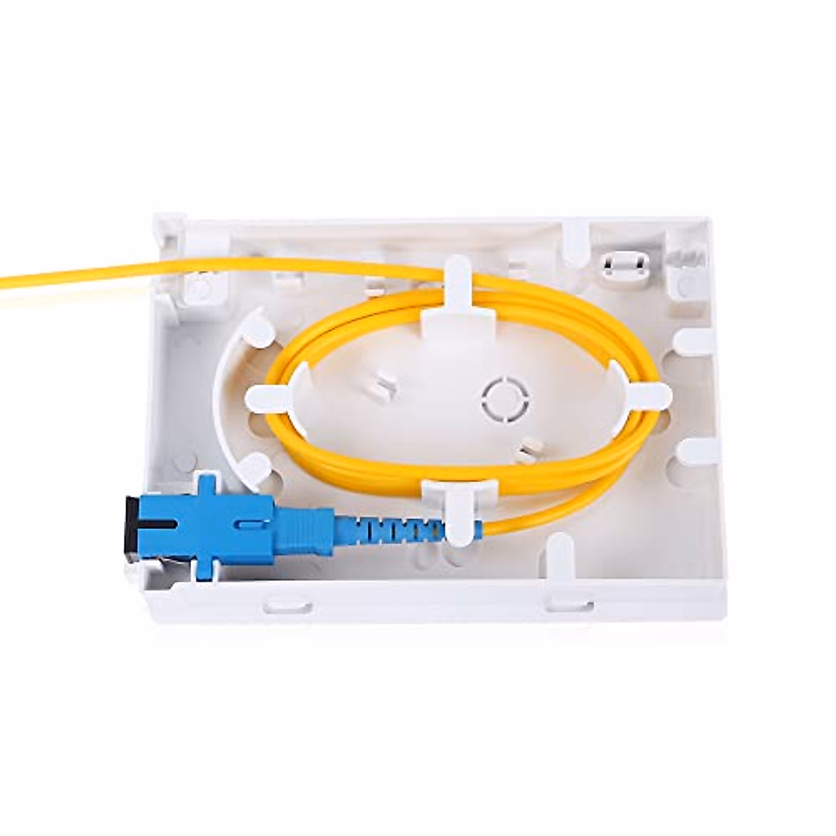 PNGKNYOCN Fiber Optic Terminal Junction Box 2 Ports Fiber Panel Desktop Box for FTTH, Optical SC/UPC Connectors