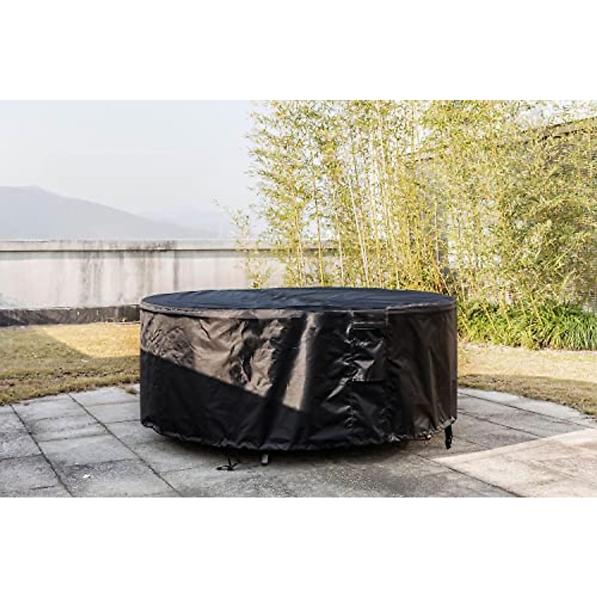 SELUGOVE Patio Furniture Covers, 72inch Round Bar Height Table and Chair Cover, Anti-Fading Cover for Outdoor Furniture Set, UV Resistant