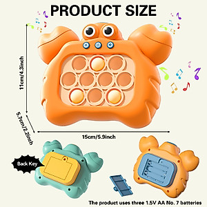 HEEGABEM Fast Push Game,Sensory Toys Pop Game Machine,Handheld Fidget Console for Kids Adults, Birthday Gifts for Boys Girls-Orange