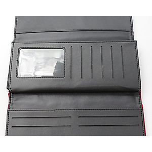 JDM WOMENS BRIDE RACING FABRIC TRIFOLD RED WALLET LEATHER GRADATION FEMALE+Key