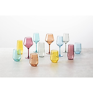 Fortessa Sole Copolyester Outdoor Drinkware, Stemless Wine Glass, Aqua Sky Blue Green