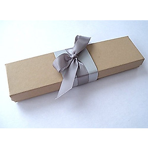 Blank scroll with silver accents, handwritten vows, calligraphy or prop, 5 inches wide aged parchment paper, boxed