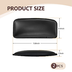 Yumfugu 2 PCS Car Knee Cushion Pads, Car Center Console Knee Leg Trim Cushions, 7.0In x 3.1In Waterproof Soft Sponge Car Frame Protective Pillows, Universal Leg Rest Pads for Trucks SUVs Cars (Black)