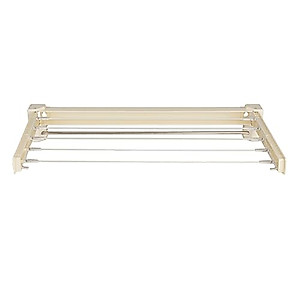 Household Essentials Metal and Plastic Wall Mount Telescoping Drying Rack, Compact Laundry Rack