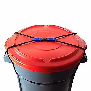ZONDER Trash Can Lock | Bungee Cord Outdoor Trash Can Lock for Raccoons Animals | Neat Yard | Bear Garbage Bin Lock - Ease of Use - Durable - Single Pack