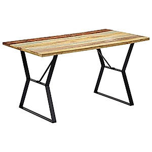 YPWRENH Snack Table Kitchen End Table Dining Table 55.1"x31.5"x29.9" Solid Reclaimed Wood for Dining Room, Kitchen or Living Room