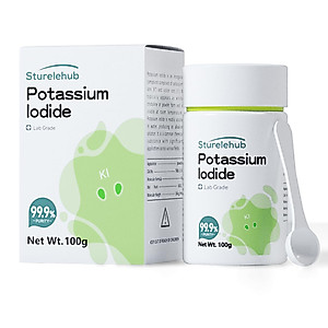 Potassium Iodide, 99.9% Purity, Powder/Crystals, 100g Lab Grade, Potassium Iodide for Elephant Toothpaste, Potassium Iodide Powder for Laboratory Teaching