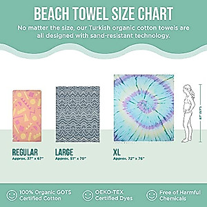 Sand Cloud Large Turkish Beach Towel - Sand Free - 100% Organic Turkish Cotton Yarn - Quick Dry Towel for Beach, Picnic Blanket or Throw - As Seen on Shark Tank - Boho Honey XL
