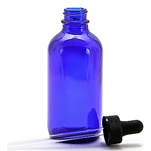 Vivaplex, 6, Cobalt Blue, 4 oz Glass Bottles, with Glass Eye Droppers