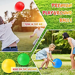 Jerify 12 Pcs Playground Balls 10 Inches Bouncy Dodge Ball Inflatable Kick Balls Kickball Dodgeball Handball for Kids Adults Indoor Outdoor 4 Quare Ball Games Gym Picnic, Camp Yoga Exercise