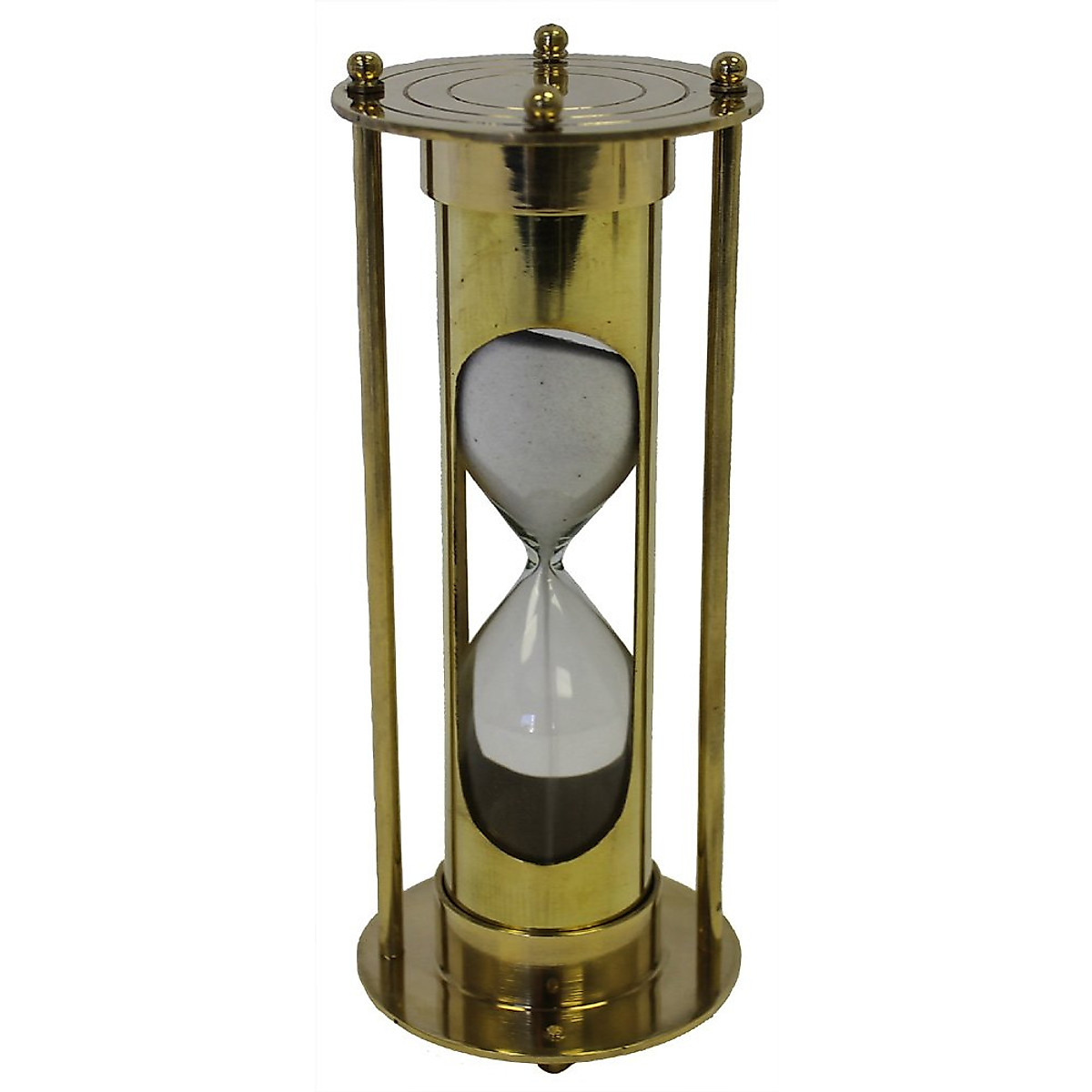 RedSkyTrader Brass 7" Antique Style Hourglass: 5 Minute Sand Timer, one size