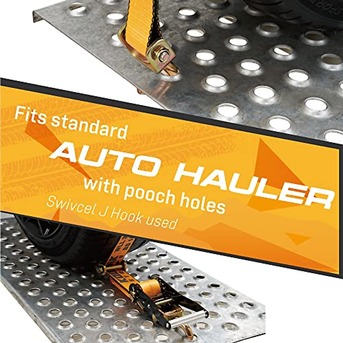 Car Tie Down Straps 4 Pack 105 Inch-Classic Orange- Abrasion Resistant Heavy Duty 10,000lb Guaranteed Break Strength Safe Working Load with Swivel J Hooks and Rubber Blocks KODIAK STRAPS