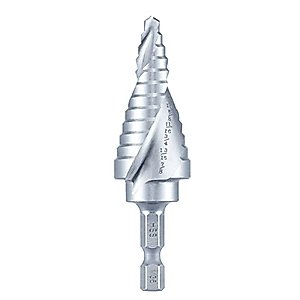 Anfrere M35 Cobalt Quick Change Step Bit for Stainless Steel Sheet, 3/16"-7/8" Titanium Cone Drill Bits for Steel Metal Sheet Hole Drilling Cutting, Multiple Hole Sprial Unibit, Stepped Up Bits