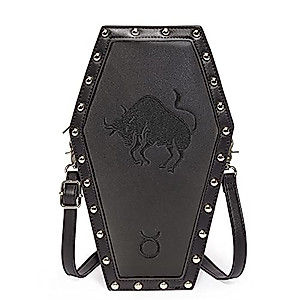 通用 12 Constellation Style Bag Lady Fashion Hand Embroidery Pattern Backpack Steampunk Leather Daypack Outdoor Black Handbags for Women