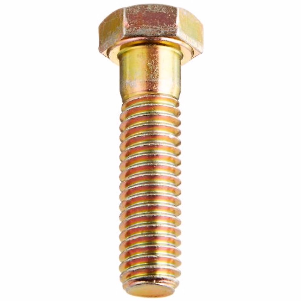 Steel Hex Bolt, Grade 8, Zinc Yellow-Chromate Plated Finish, Hex Head, External Hex Drive, Meets ASME B18.2.1/SAE J429, 4" Length, Partially Threaded, 3/8"-16 Threads (Pack of 10)