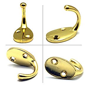 Ktdzone Coat Hooks Wall Mounted Robe Hook Single Coat Hanger with Screws Bronze 4Sets