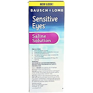 Bausch & Lomb Sensitive Eyes Plus Saline Solution, 12 Oz (Pack of 2)