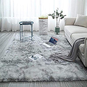 Fuzzy Abstract Area Rugs for Bedroom Living Room Fluffy Shag Fur Rug for Kids Nursery Dorm Room Cozy Furry Rugs Plush Throw Rug Shaggy Decorative Accent Rug for Indoor Home Floor Carpet