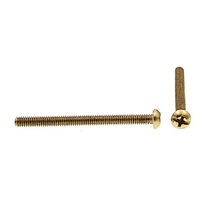 Prime-Line 9003892 Machine Screw, Round Head, Slotted/Phillips Combo, #8-32 X 2 in, Solid Brass, Pack of 20