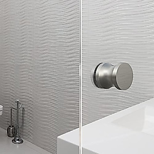 CKB Bathroom Shower Glass Round Single Sided Door Knob Brushed Nickel with Solid 304 Stainless Steel Door Handle Pull for Bathroom Lock Hardware