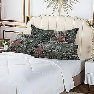 Chameleon Branch Camouflage Pillow Cases King Size Super Soft Pillowcase with Zipper Washed Microfiber Pillowcases for Bedroom Sofa Couch Home Decoration