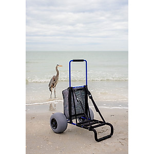 My Beach Cart® The Original Patented NO Rust Aluminum Foldable Beach Cart 13 INCH Big Wheels Balloon Tires for Sand Heavy Duty. Often Imitated, Never Duplicated.