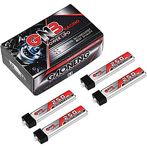 4pcs 250mAh 1S LiPo Battery 3.7V 30C Blade Inductrix Battery Micro JST 1.25 Connector for Kingkong Tiny 6 Tiny Whoop FPV Racing Drone