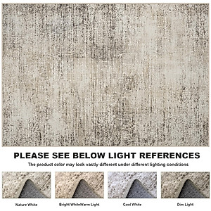 8x10 Area Rugs for Living Room Rug Washable Abstract: Large Rugs for Dining Room Bedroom Carpet Farmhouse Non Slip Low Pile Pet Friendly Area Rug 8 by 10 Indoor - Light Brown