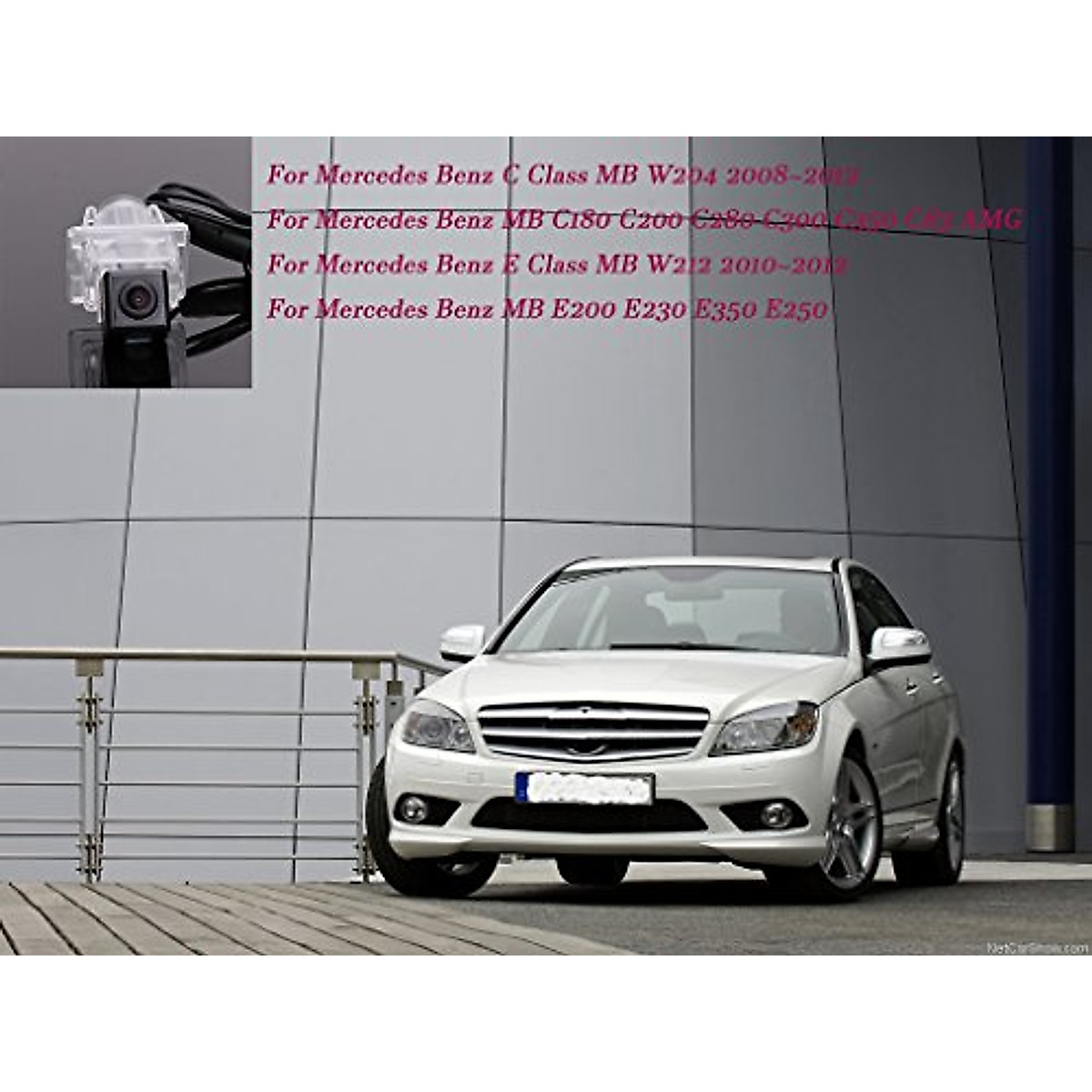 eSATAH Car Rear View Camera for Mercedes Benz C180 C200 C280 C300 C350 C63 AMG & HD CCD Night Vision Waterproof and Shockproof Reversing Backup Camera