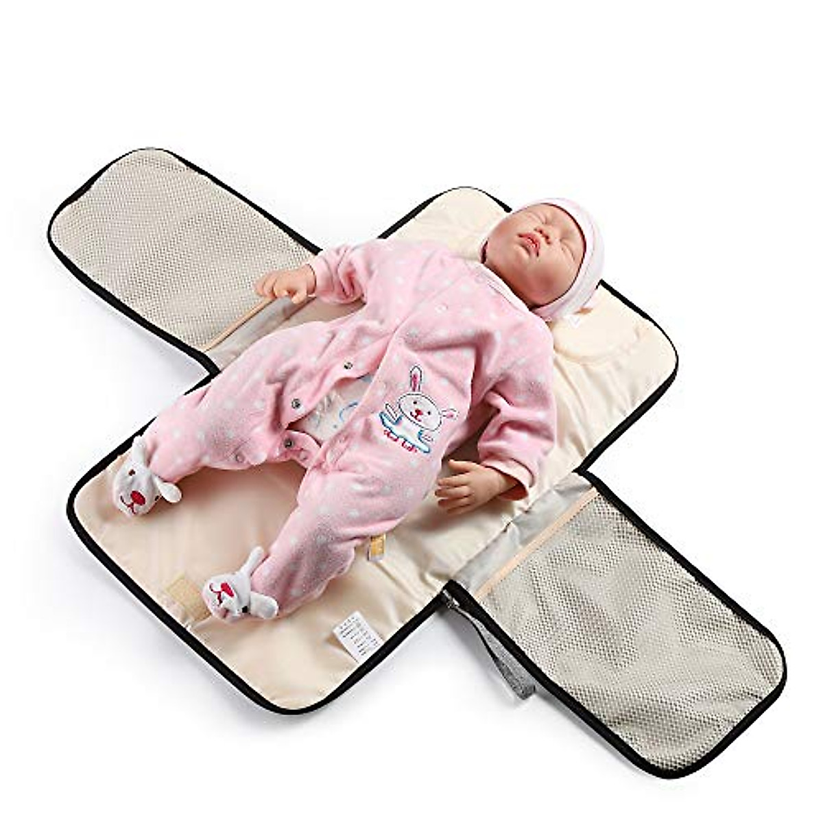 NIUXUAN 3 in 1 Waterproof Portable Changing Pad Diaper Travel Multifunction Baby Diaper Cover Mat Changing Pads Liners Folding Diaper Bags（Red）