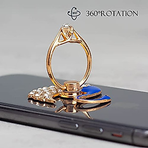 [2 Packs] Swan Glitter Bling Bling Phone Ring Holder, Sparkle Phone Ring Grip Artificial Diamond Stand,Rhinestone Cell Finger Ring for Phones,Pad