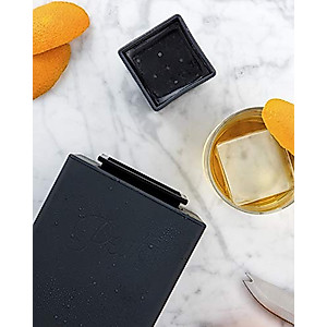 W&P Large Clear Cocktail Ice Mold - Craft Large, Flawless Ice Cubes for Cocktails, Drinks & Whiskey Premium Silicone Ice Mold BPA-Free, Easy-Release Square Ice Tray