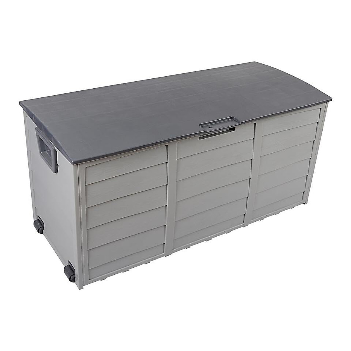 Gerrit All Weather UV Pool Deck Box Storage Shed Bin Backyard Patio Outdoor w/Wheel